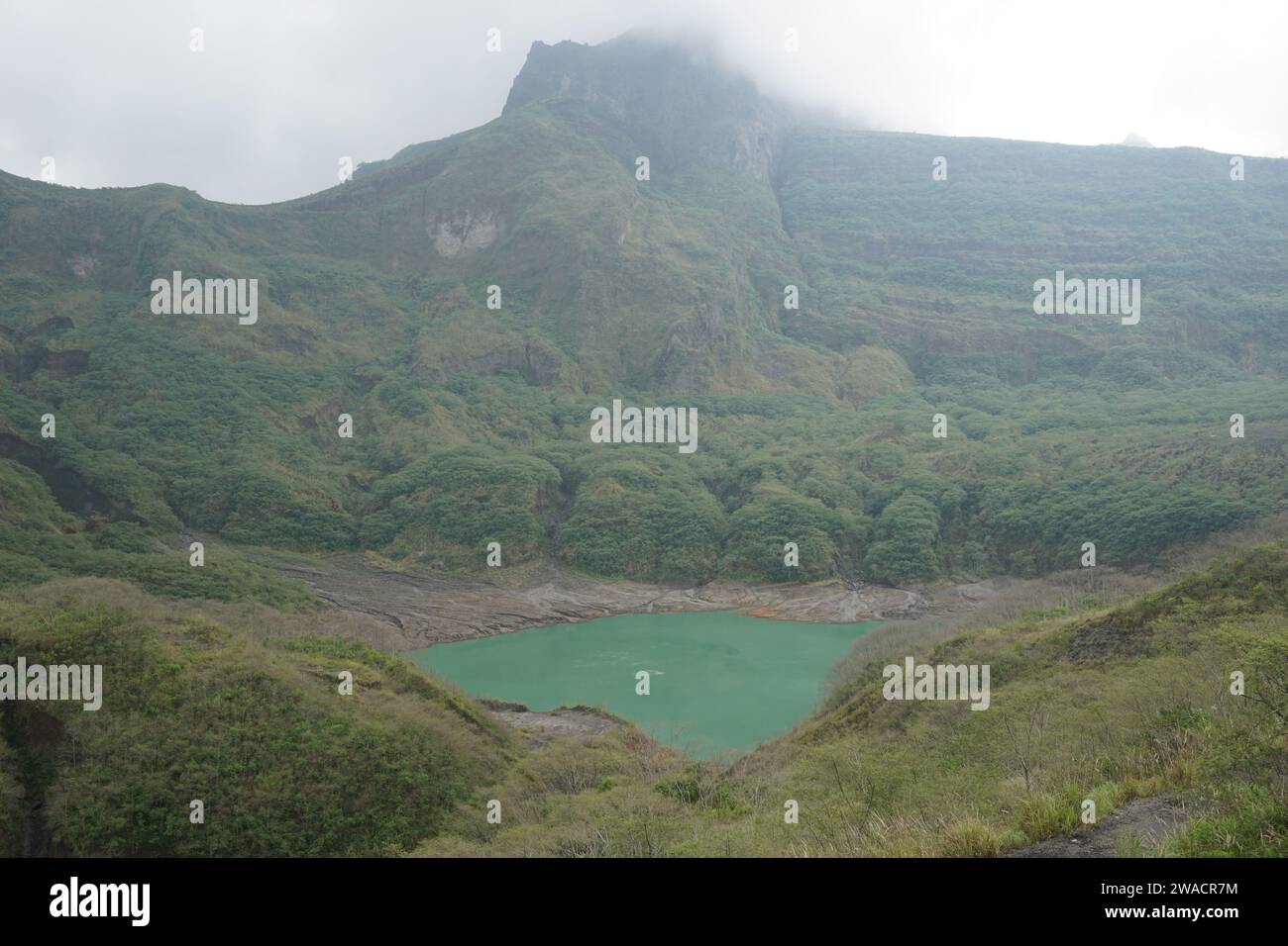 The beautiful of the crater mount kelud in Kediri, East Java, Indonesia ...