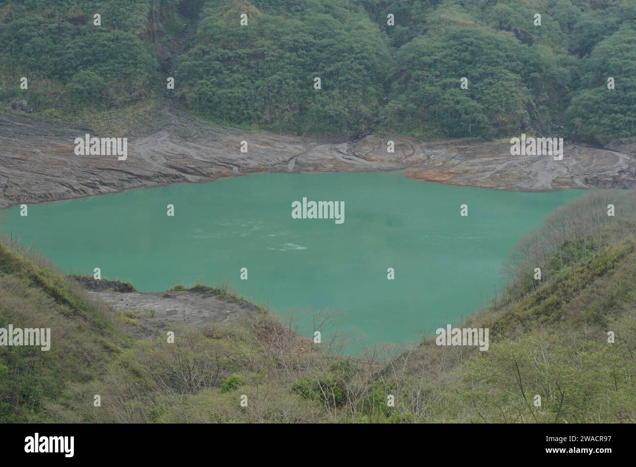 The beautiful of the crater mount kelud in Kediri, East Java, Indonesia ...
