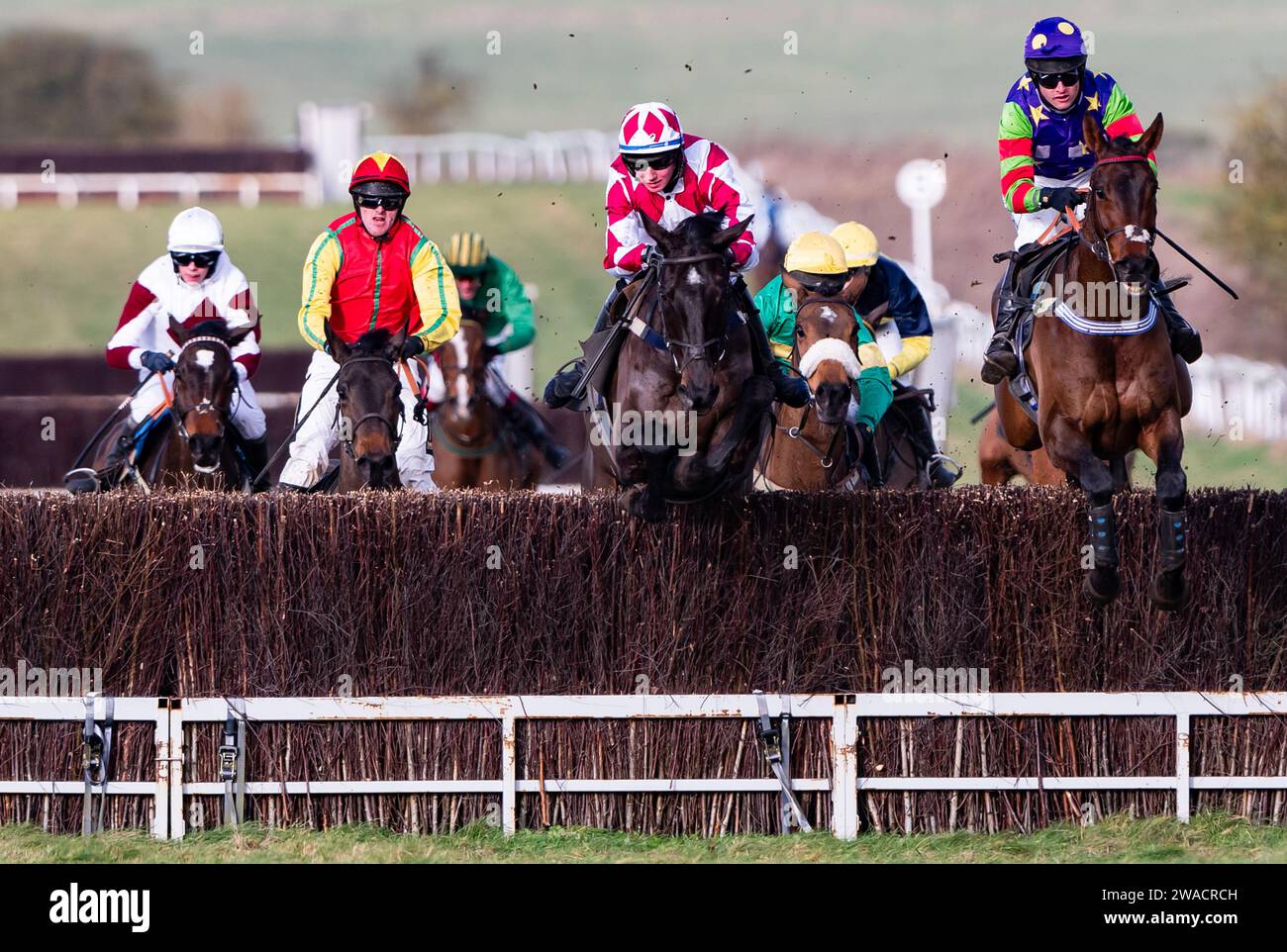 Gasmani and jockey James King win at Larkhill Racecourse, Wiltshire, UK ...