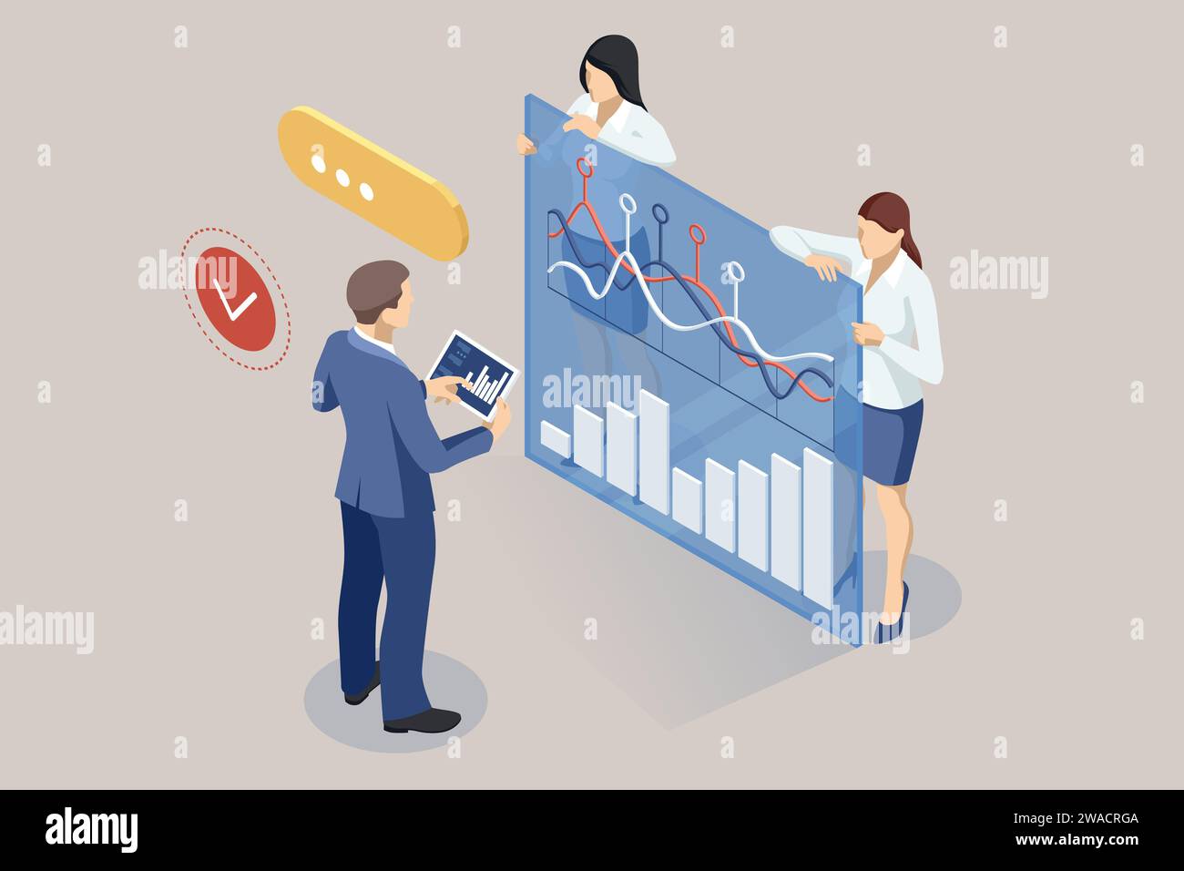 Business team collaboration discussing working analyzing with financial ...