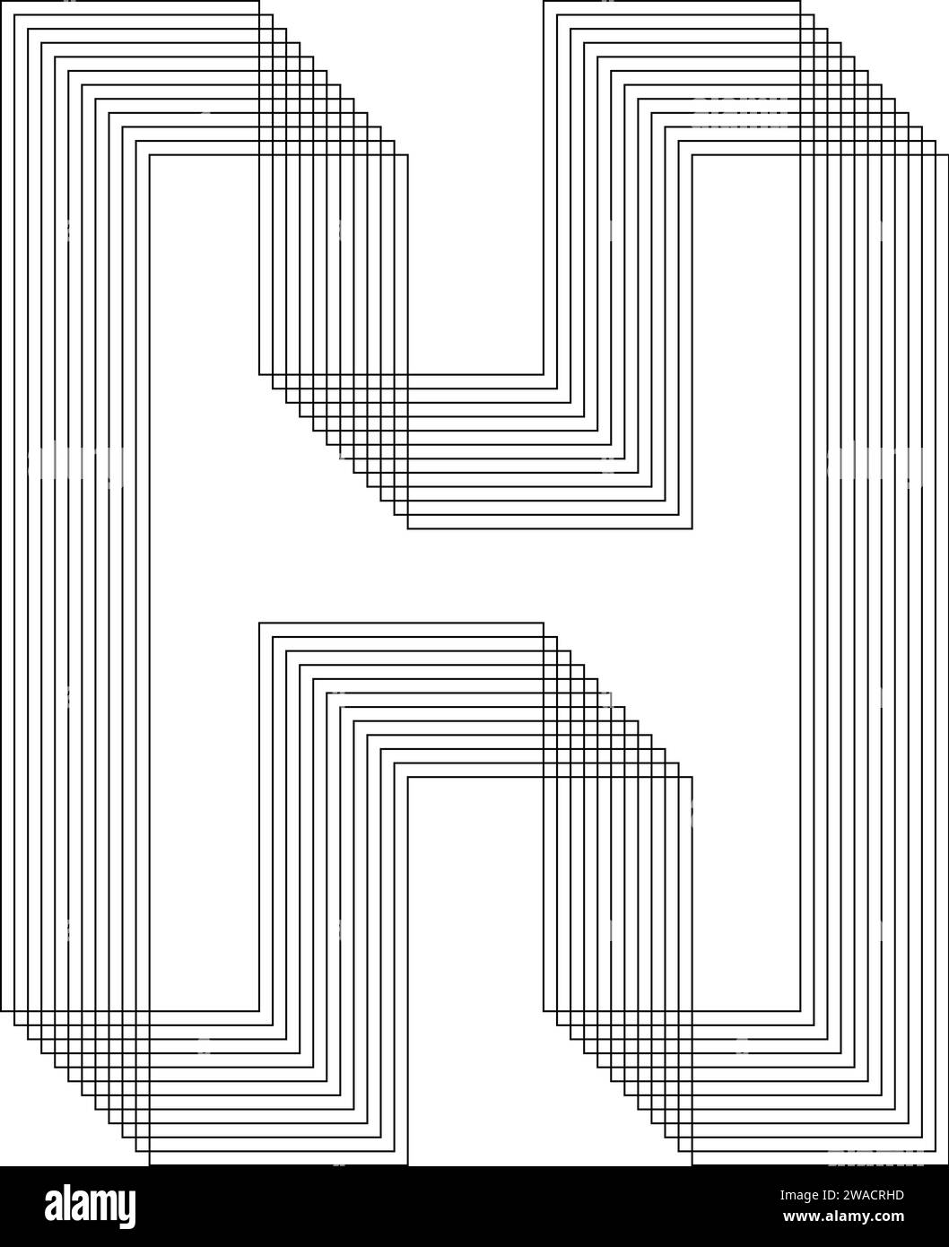 H Letter logo design element. 3D Geometric letter. Streetwear stile ...