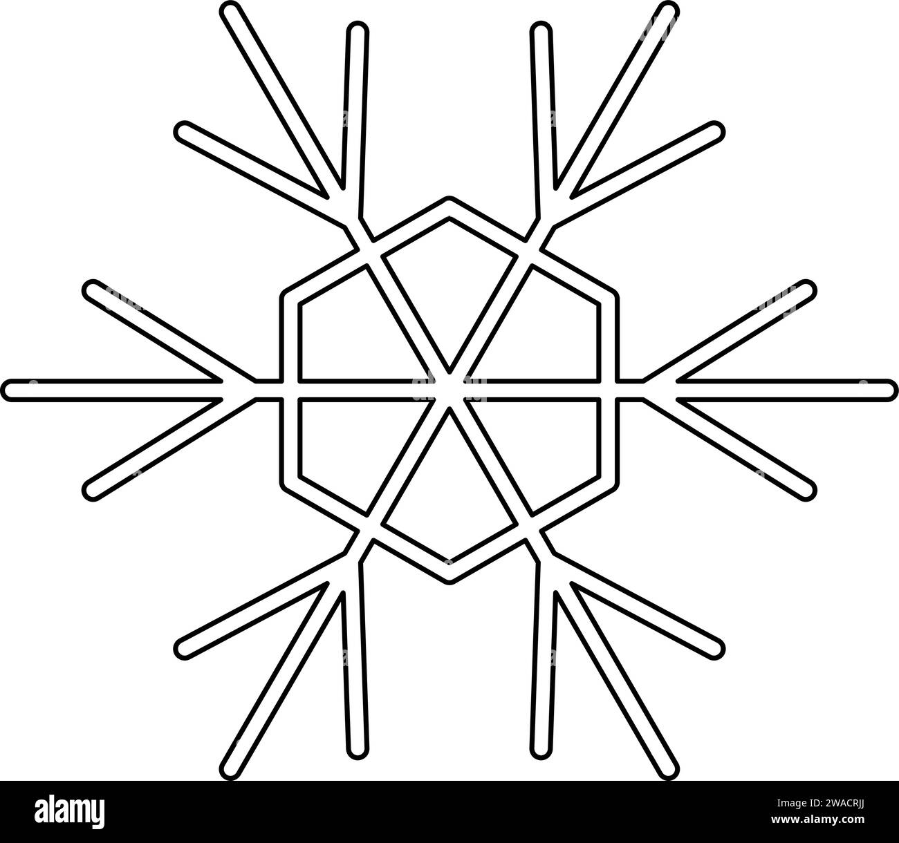 Cute snowflake isolated on white background. Flat snow icons ...