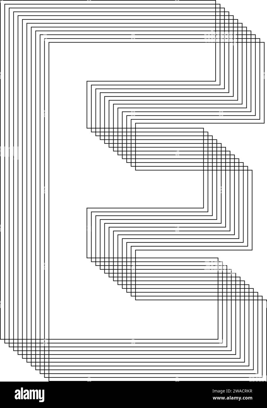 E Letter logo design element. 3D Geometric letter. Streetwear stile ...