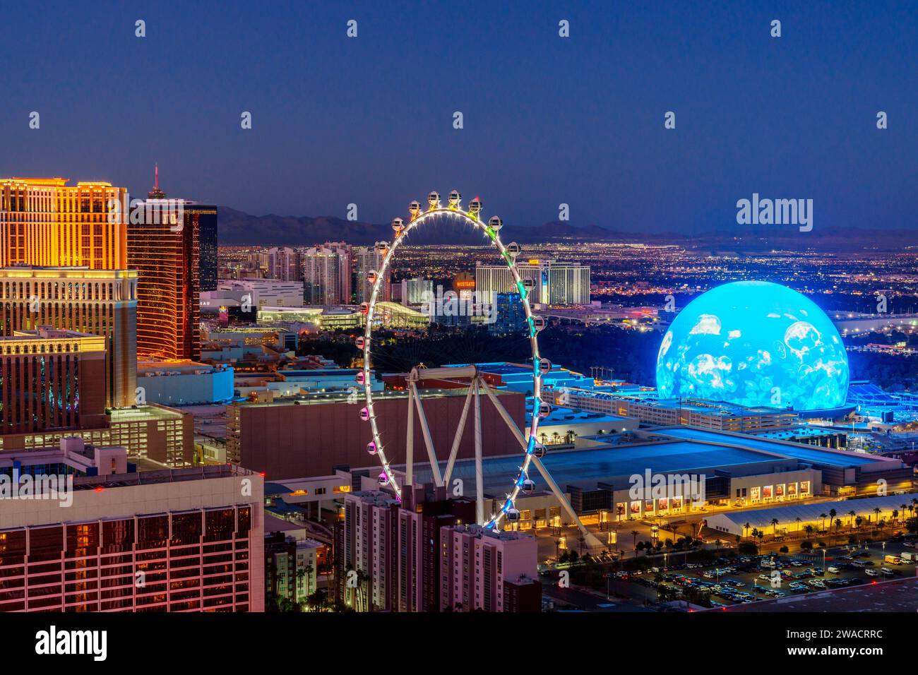 Aerial View of the Sphere Las Vegas, Nevada, USA Stock Photo - Alamy