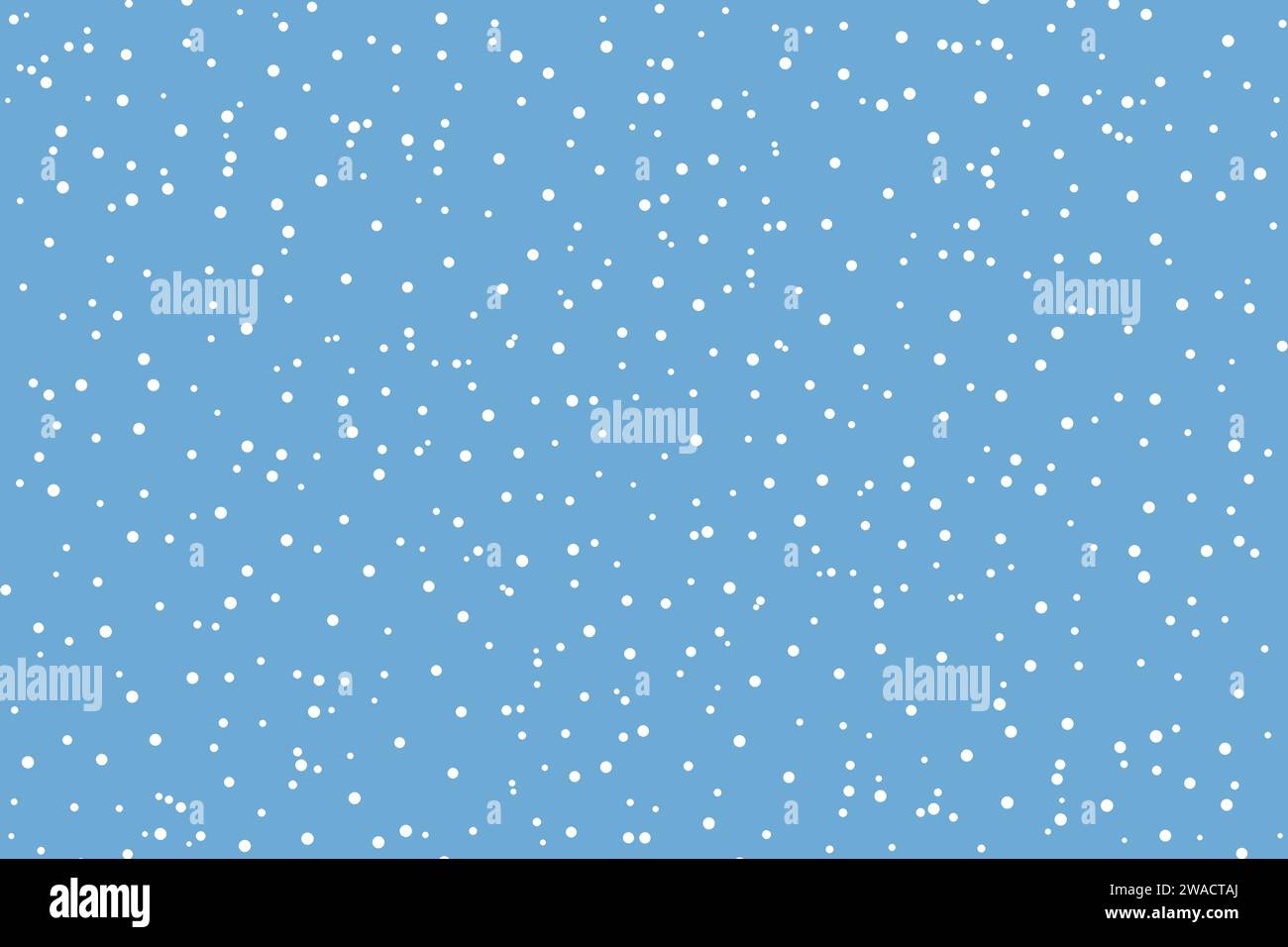 White snow falling on sky blue background seamless pattern. Flat style ...