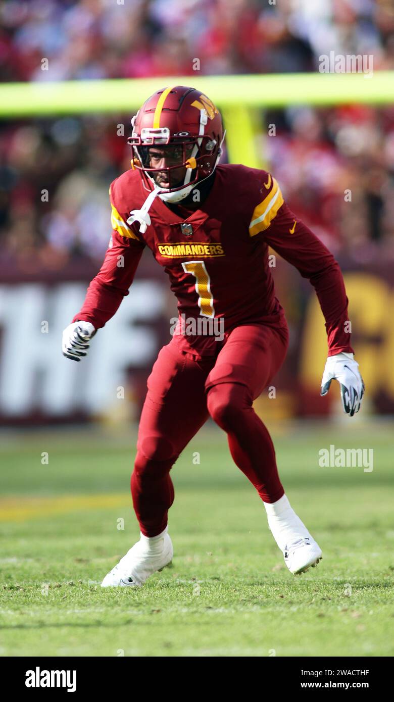 Washington Commanders wide receiver Jahan Dotson (1) runs during an NFL ...