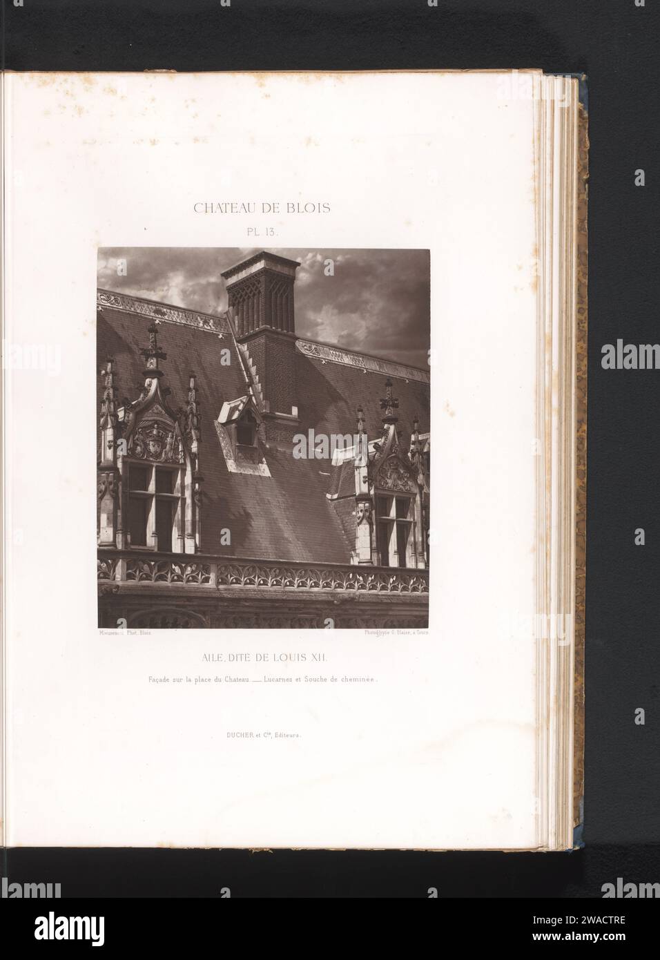 View of the roof of the Louis XII wing of the castle of Blois, Séraphin ...