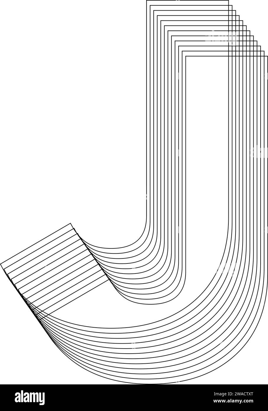 J Letter logo design element. 3D Geometric letter. Streetwear stile ...