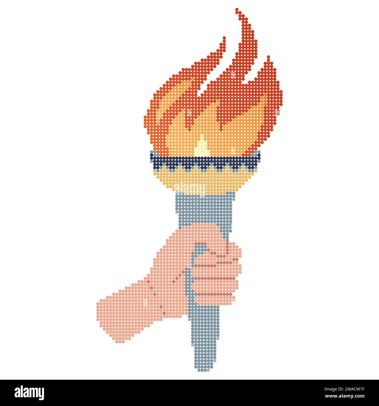 Athlete holding torch olympic fire Stock Vector Images - Alamy