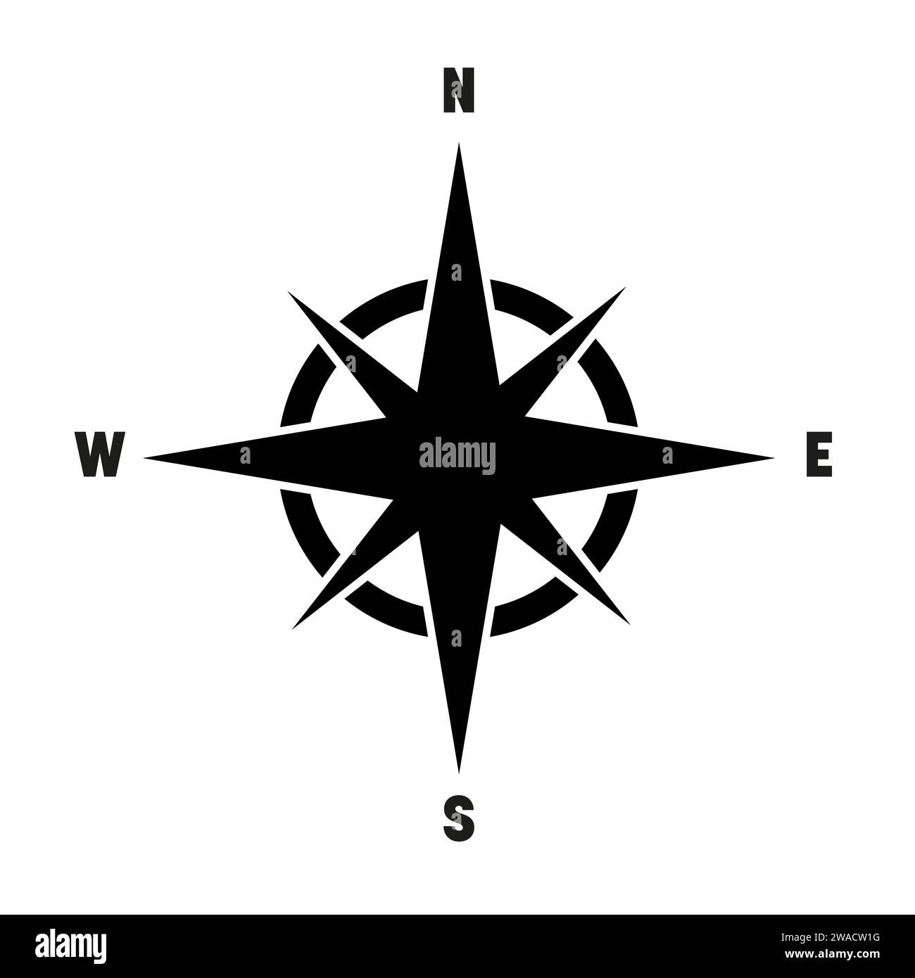 Compass rose - nautical chart. Travel equipment displaying orientation ...