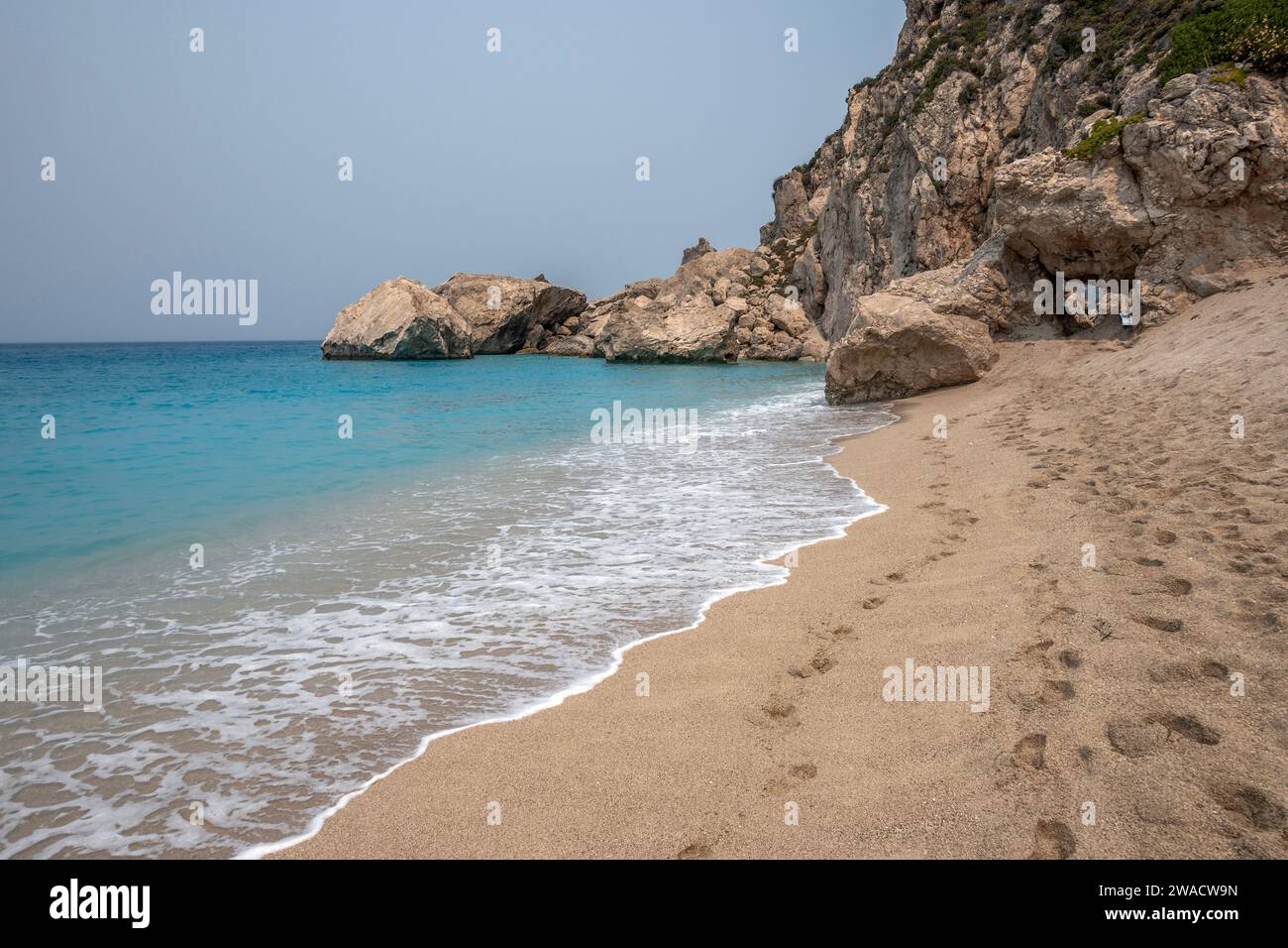 Amazing view of Kathisma Beach at Lefkada, Ionian Islands, Greece Stock ...