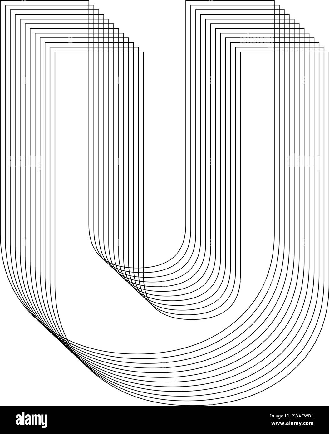 U Letter logo design element. 3D Geometric letter. Streetwear stile ...