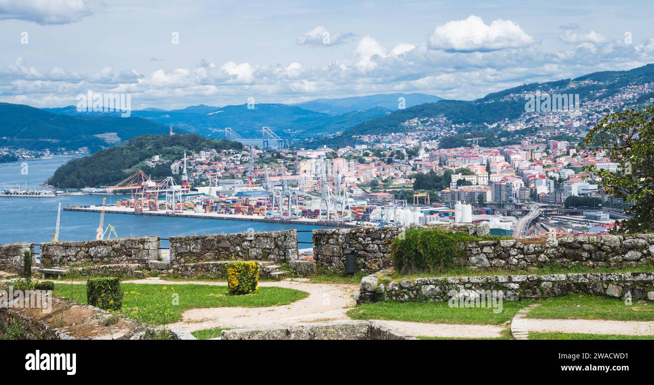 The view from the hill in Parque Monte del Castro, park located on a ...