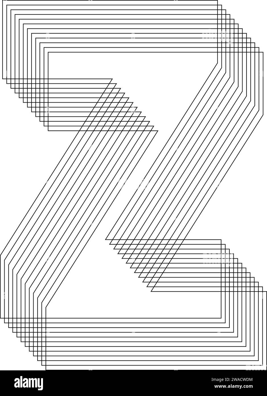 Z Letter logo design element. 3D Geometric letter. Streetwear stile ...