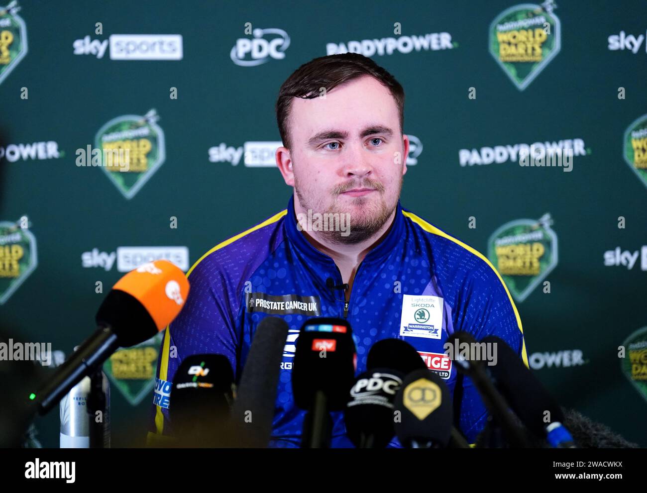 Luke Littler speaks to the media after losing to Luke Humphries (not ...