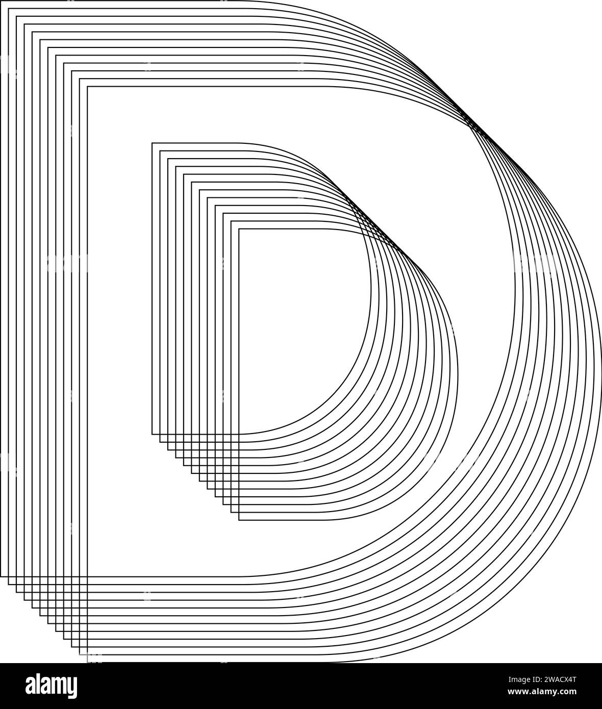 D Letter logo design element. 3D Geometric letter. Streetwear stile ...