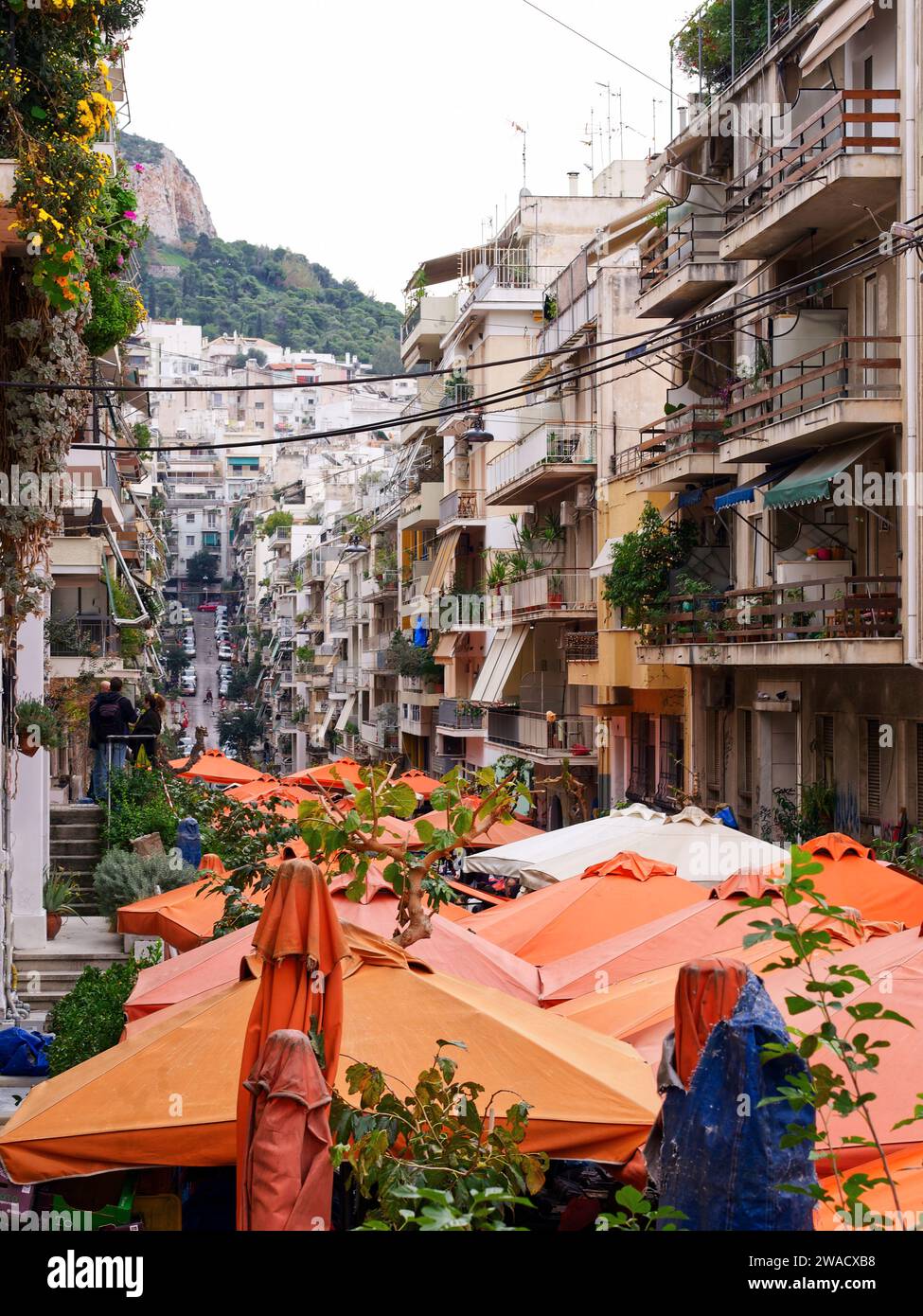 Athens, Greece - December 31, 2023: Famous Street market in ...