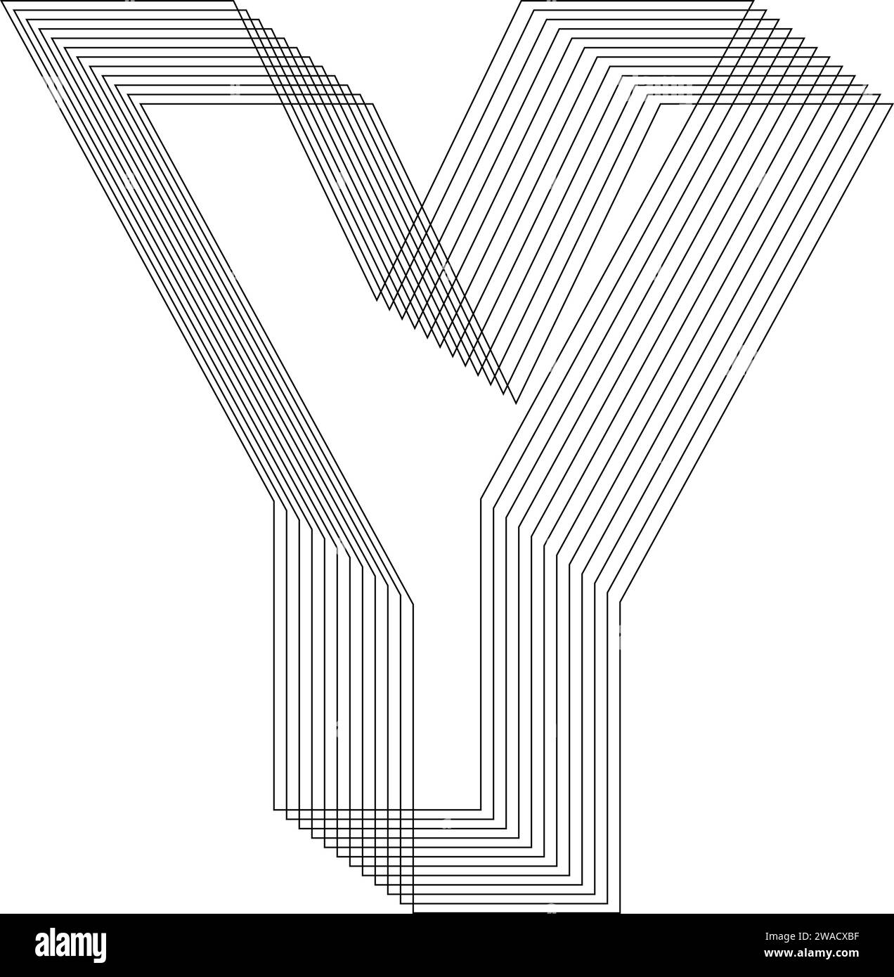 Y Letter logo design element. 3D Geometric letter. Streetwear stile ...