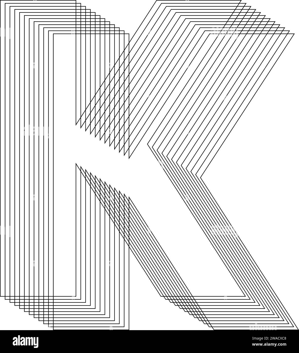 K Letter logo design element. 3D Geometric letter. Streetwear stile ...