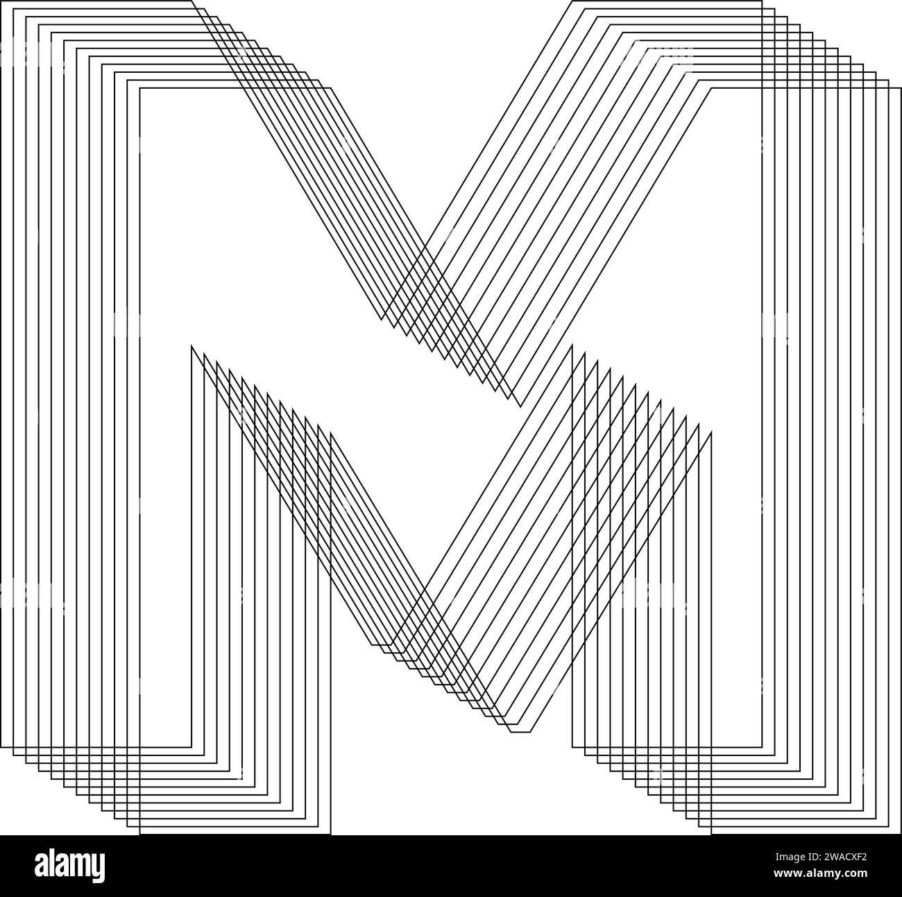M Letter logo design element. 3D Geometric letter. Streetwear stile ...