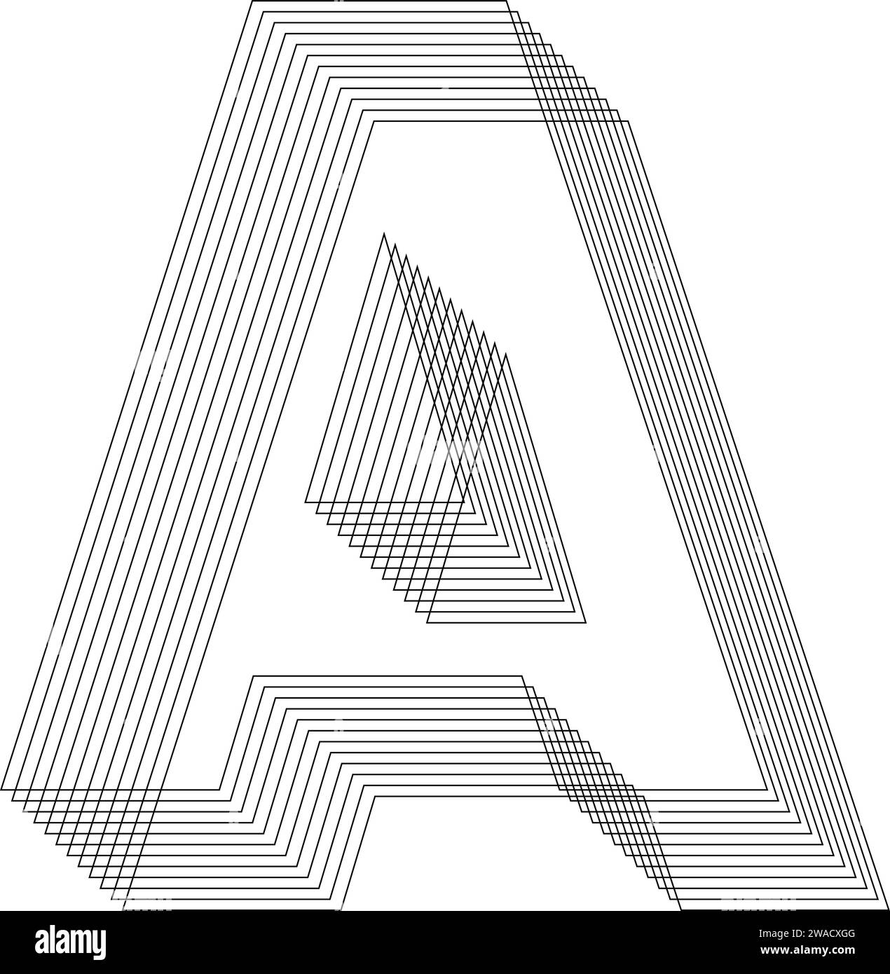 A Letter logo design element. 3D Geometric letter. Streetwear stile ...