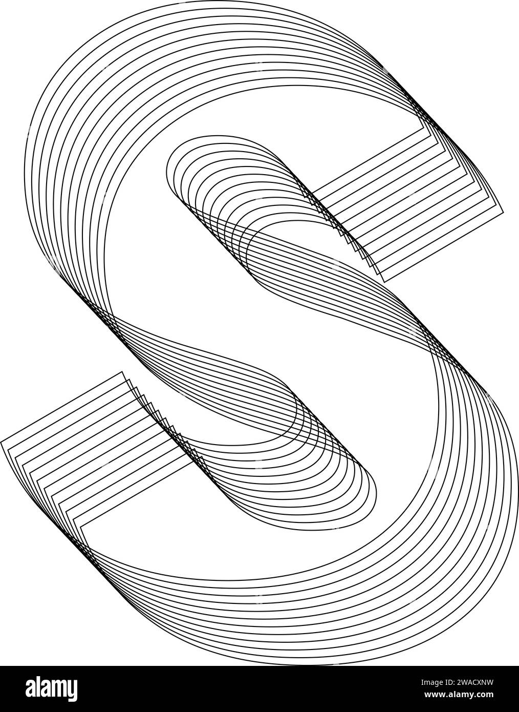 S Letter logo design element. 3D Geometric letter. Streetwear stile ...