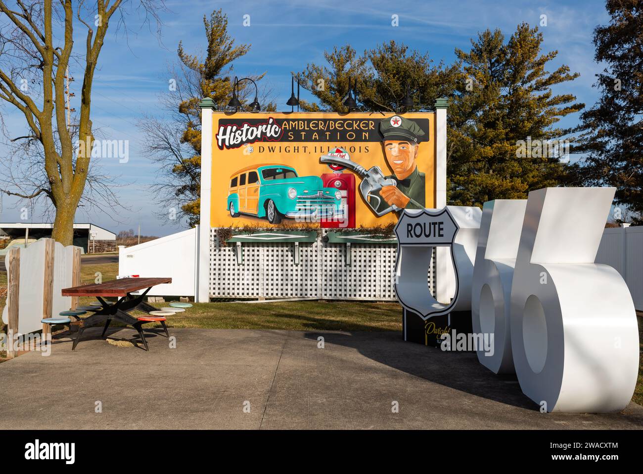 Dwight, Illinois - United States - January 2nd, 2024: Roadside ...