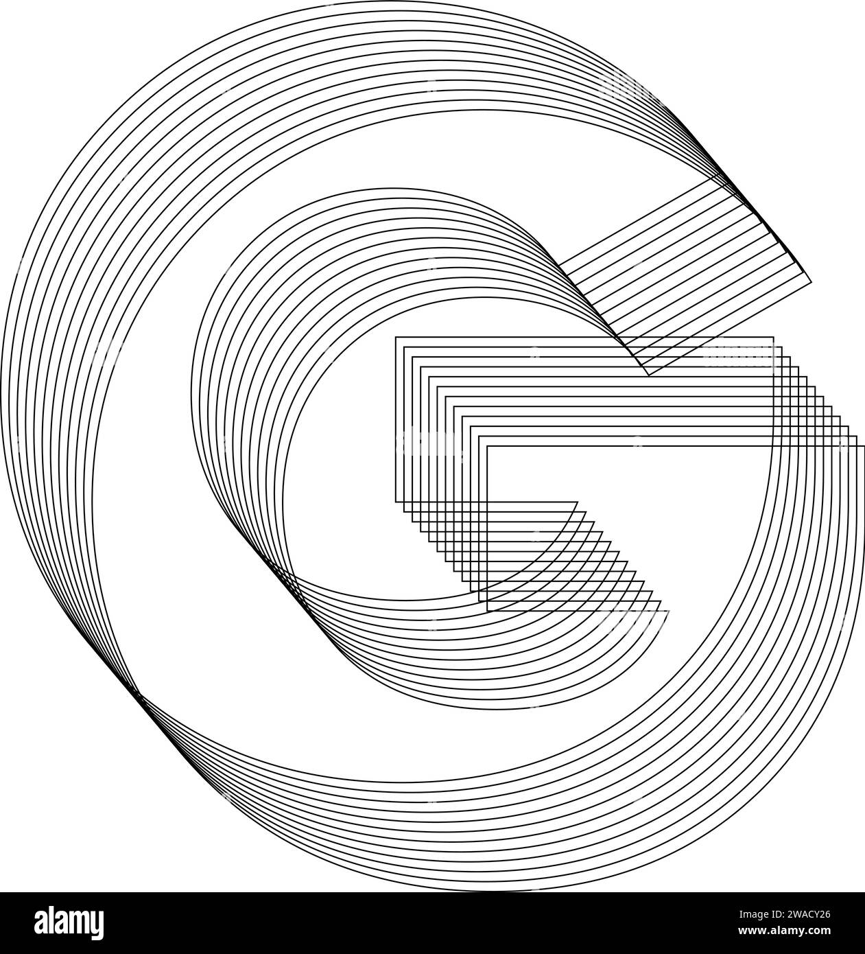 G Letter logo design element. 3D Geometric letter. Streetwear stile ...