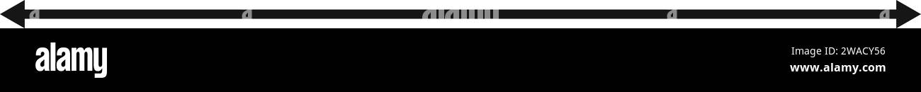 Double arrow sign. Long straight horizontal arrow with two sided ...