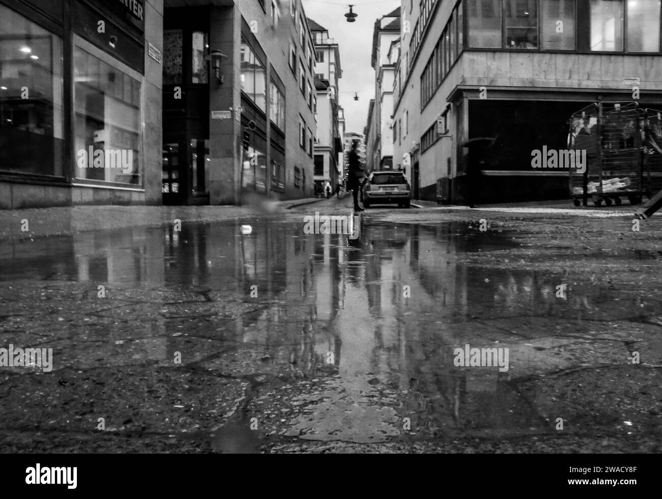 Photo of puddle Black and White Stock Photos & Images - Alamy