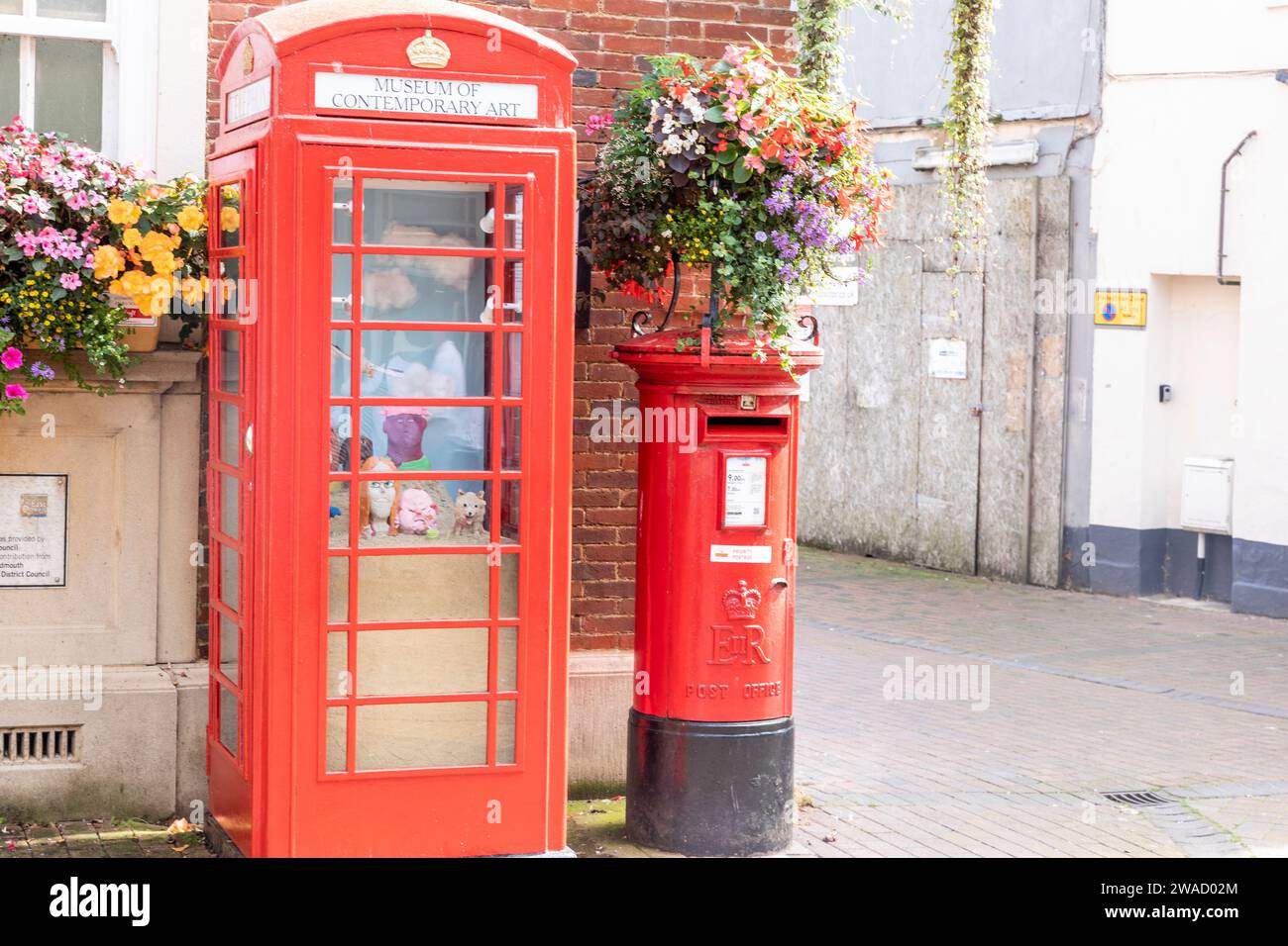 Sidmouth Devon, red London phone box turned into micro museum ...