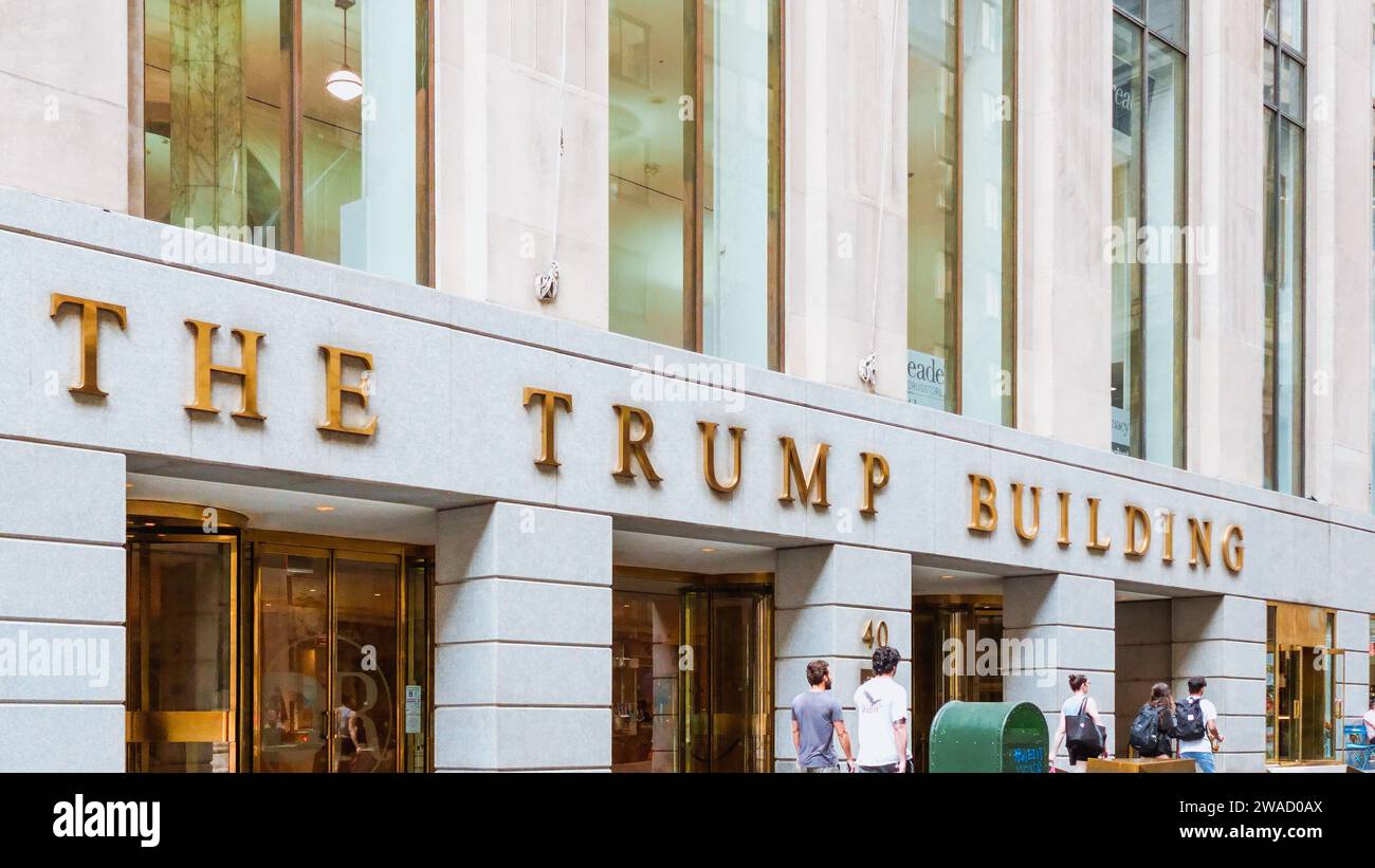 The Trump Building on Wall Street in the financial district of lower ...