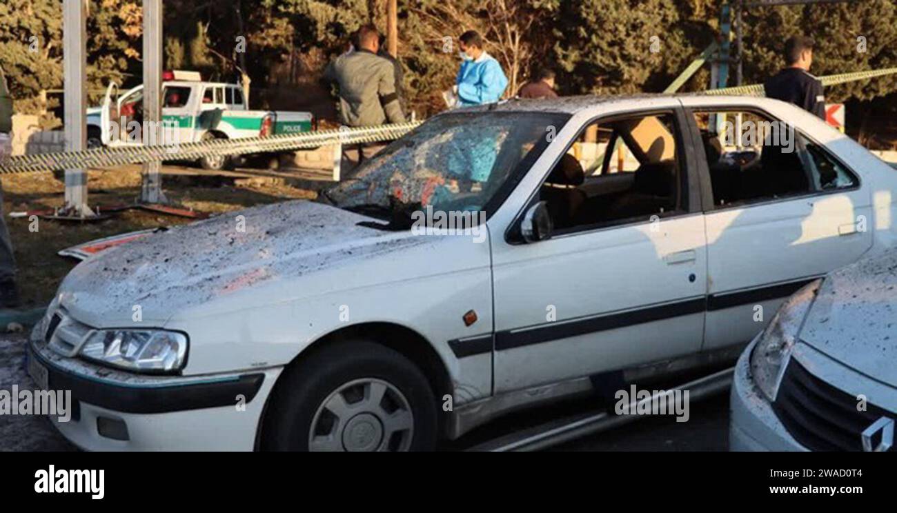 Kerman, Iran. 3rd Jan, 2024. The scene after explosions at a ...