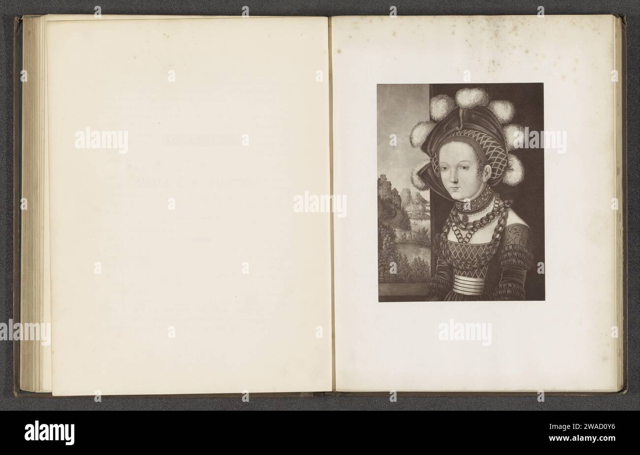 Photo production from a print to a painting, representing a court lady ...
