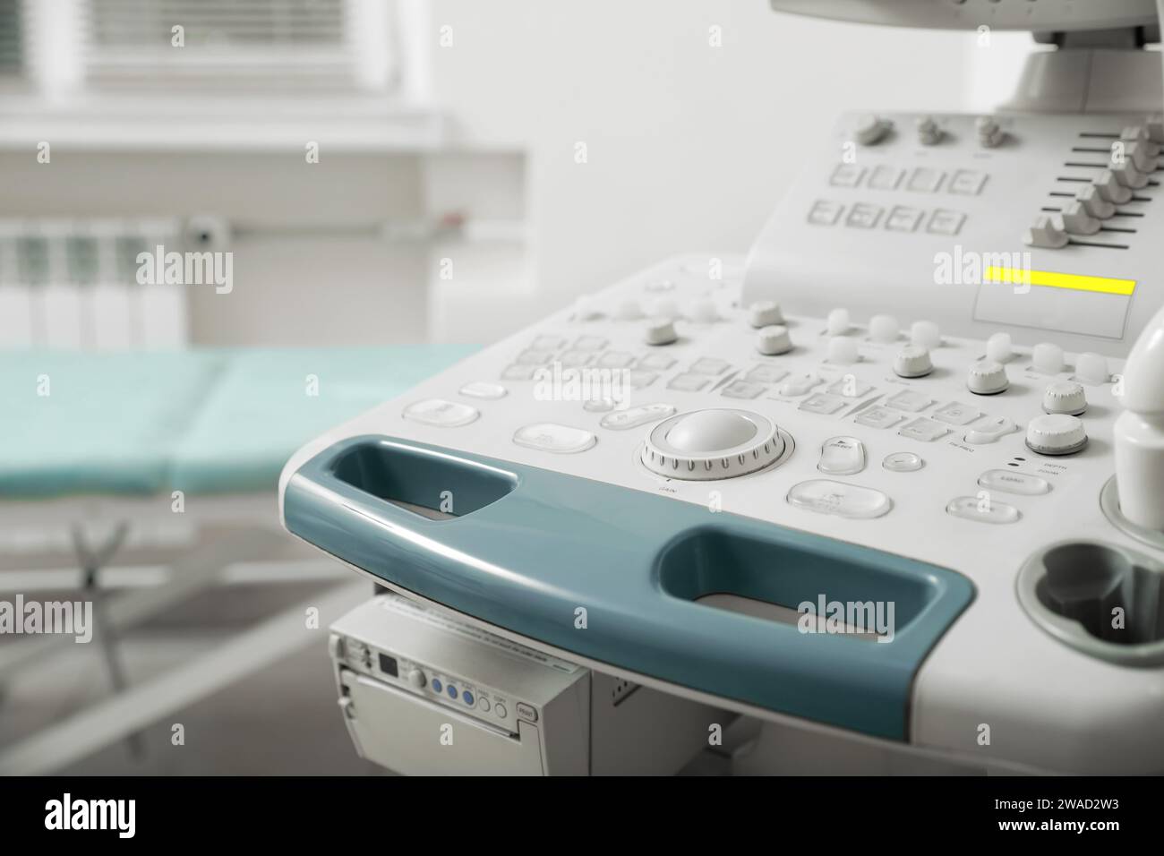Ultrasound control panel indoors, closeup. Medical equipment Stock ...