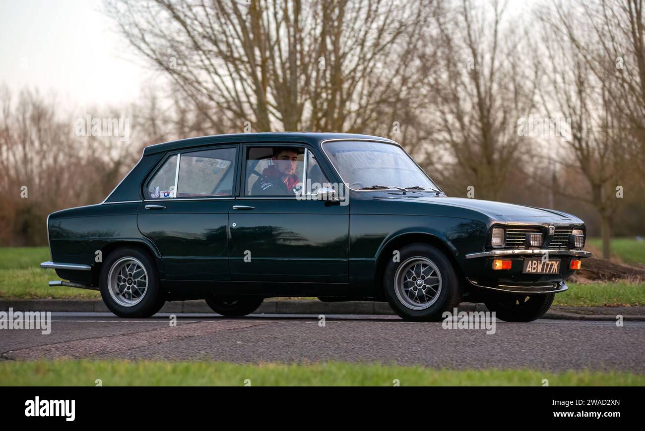 Stony Stratford,UK Jan 1st 2024. 1972 green Triumph Toledo classic car ...