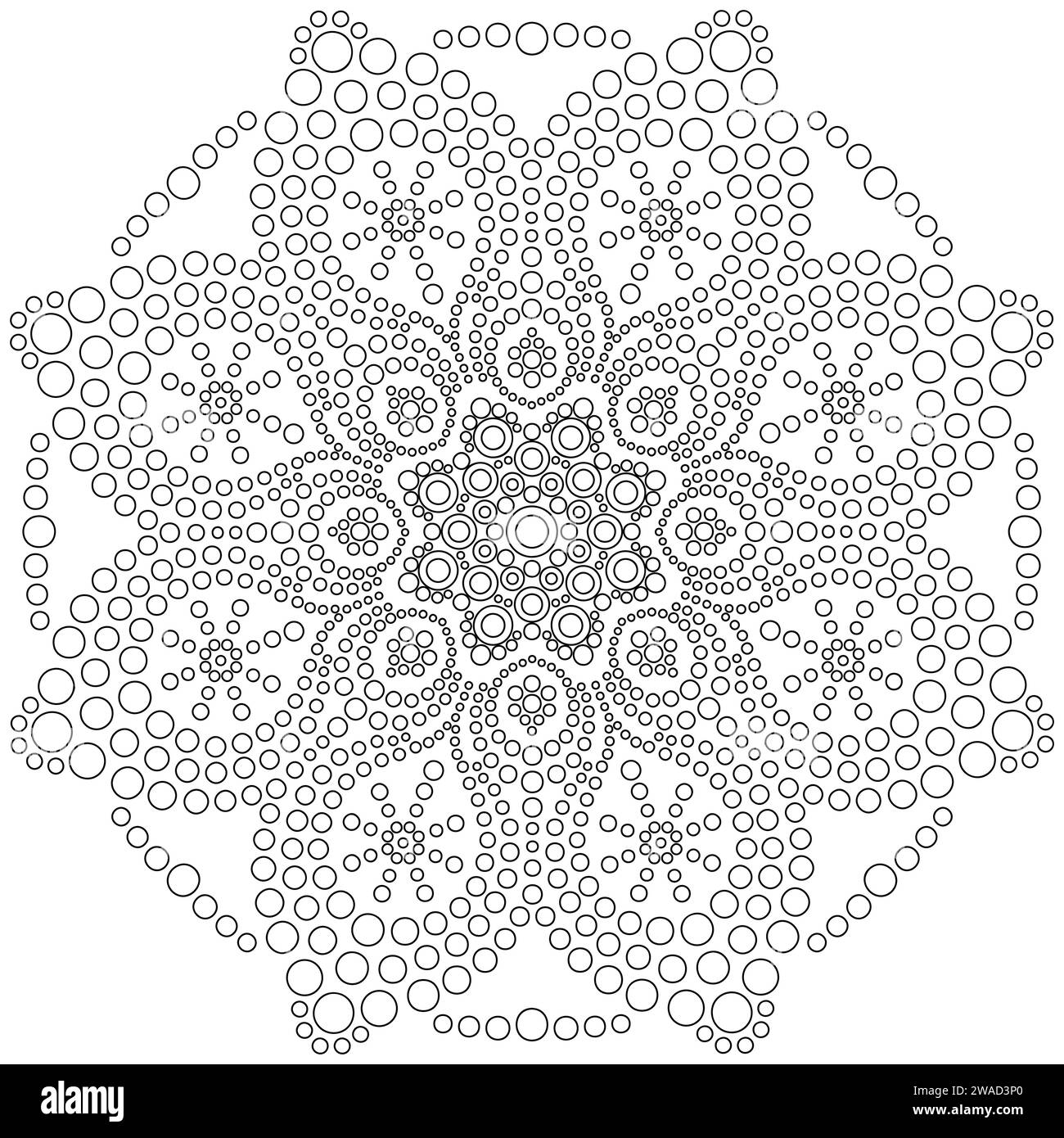 Dot mandala. Coloring page for kids and adults. Patterns for relaxation ...