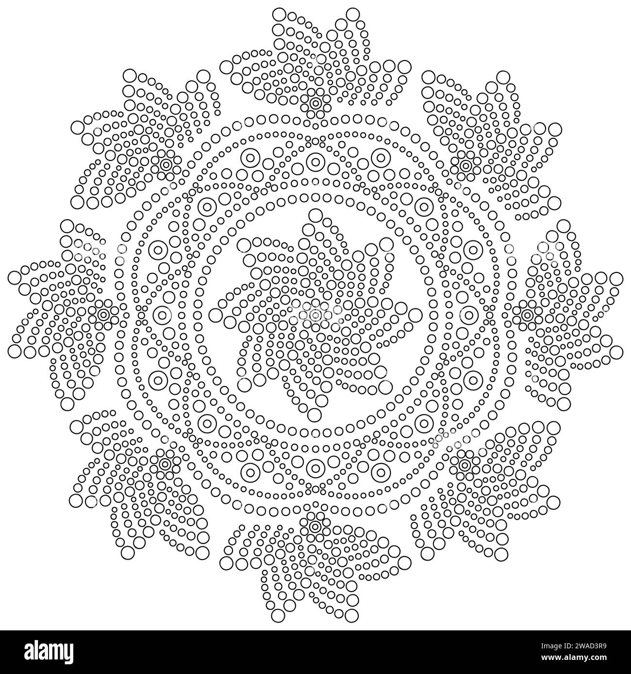 Dot mandala. Coloring page for kids and adults. Patterns for relaxation ...