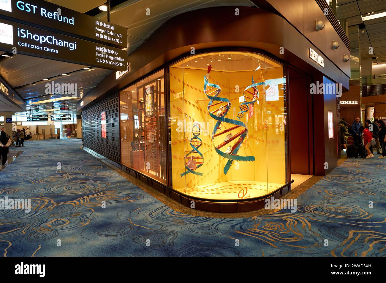 SINGAPORE - NOVEMBER 07, 2023: Hermes storefront inside Singapore ...