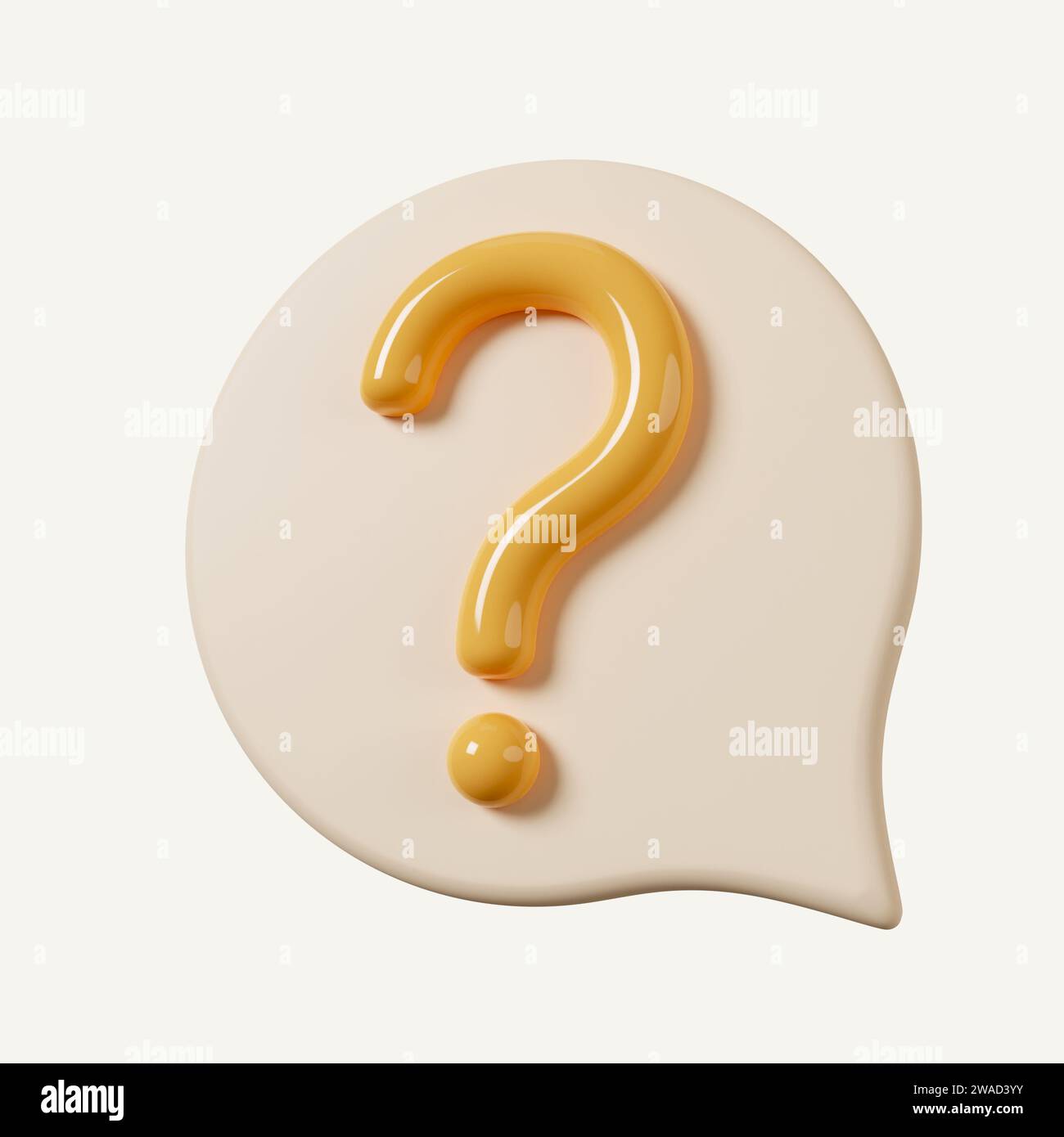 3d question mark bubble icon. speech balloon for ask FAQ or QA answer symbol icon isolated on ...