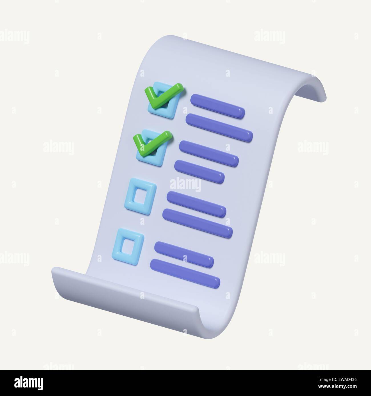 3D clipboard checklist note paper management check. working plan to ...