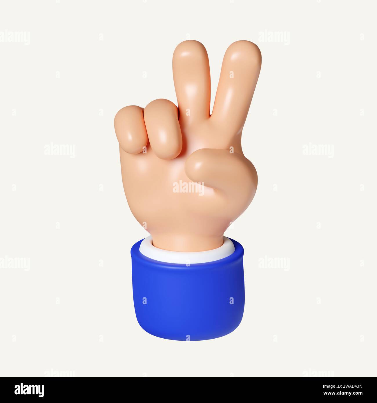 hand showing two fingers. Love and peace. Victory sign gesture ...