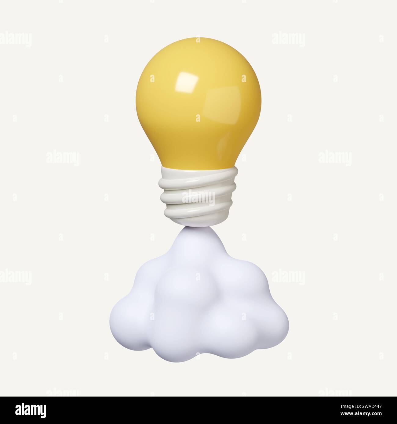 3d light bulb launch icon. Creative thinking ideas and innovation ...