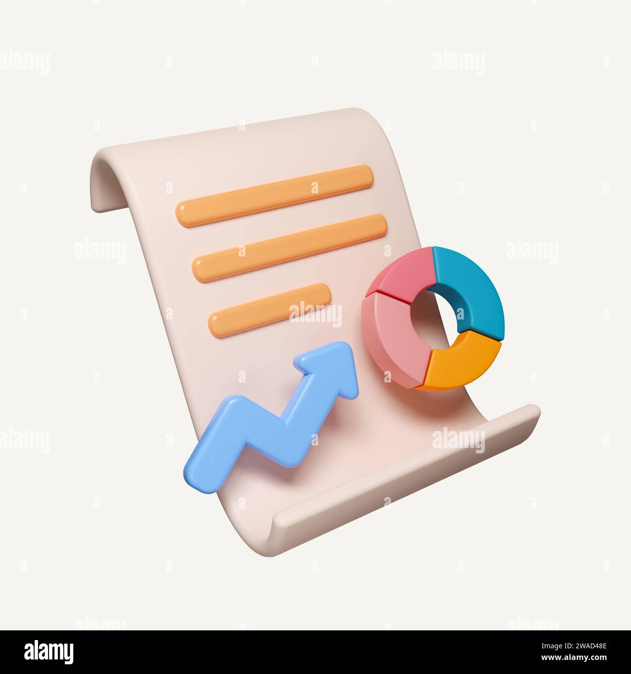 3d graph analysis business financial data. business strategy, evaluate ...