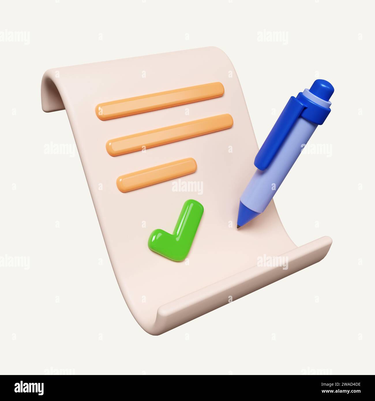 3d correct document. paperwork approved. accepted, ok, right. document ...