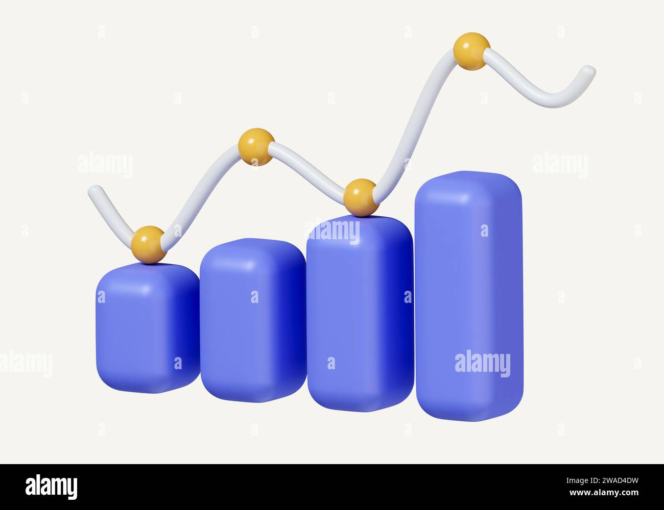 3d Growing bars graphic with rising. growth, success, progress or ...