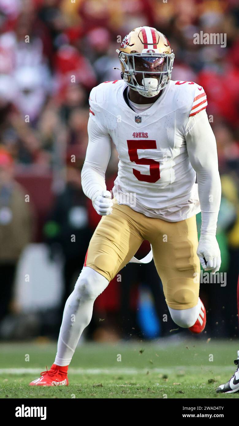 San Francisco 49ers linebacker Randy Gregory (5) runs during an NFL ...