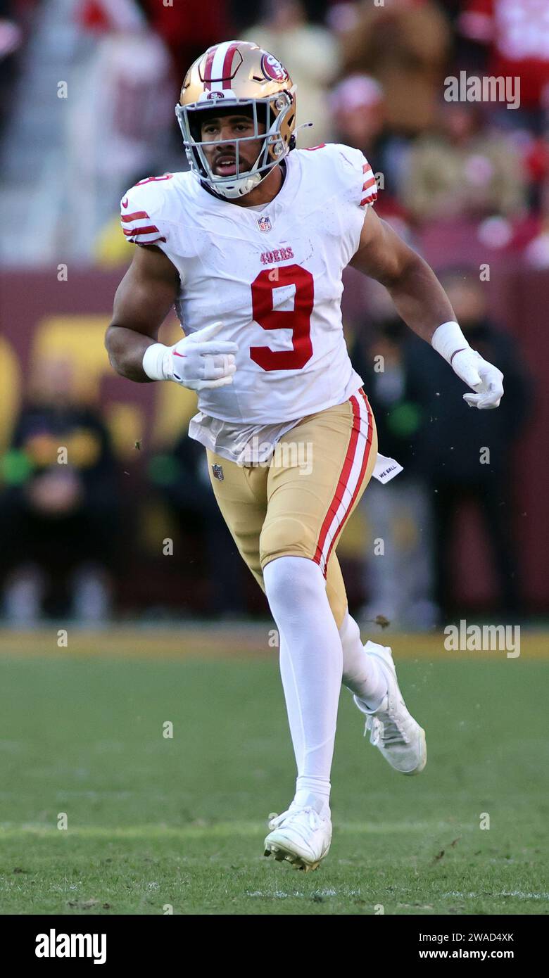 San Francisco 49ers tight end Brayden Willis (9) runs during an NFL ...