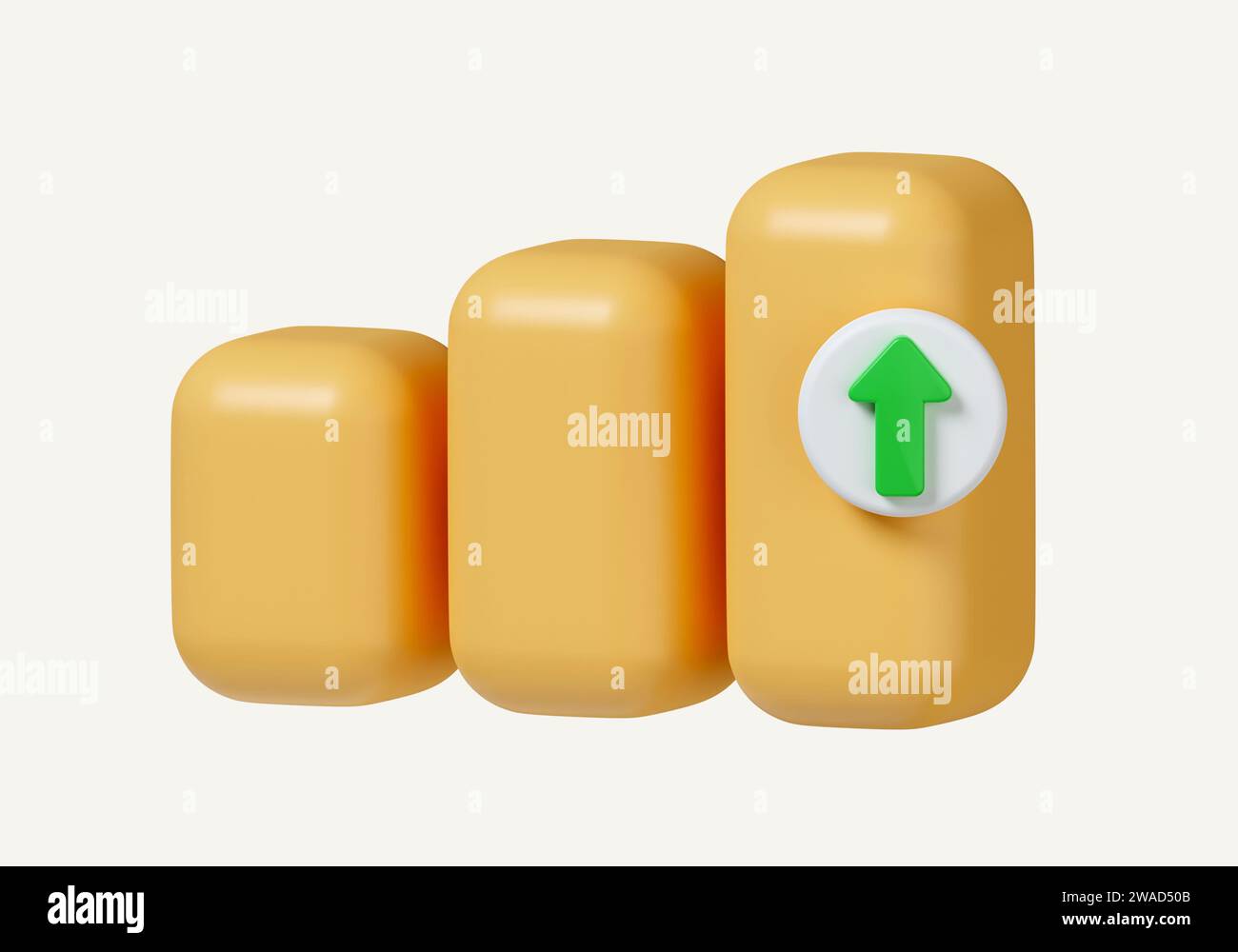 3d Growth chart. Trade arrow and exchange price chart. Investing in ...