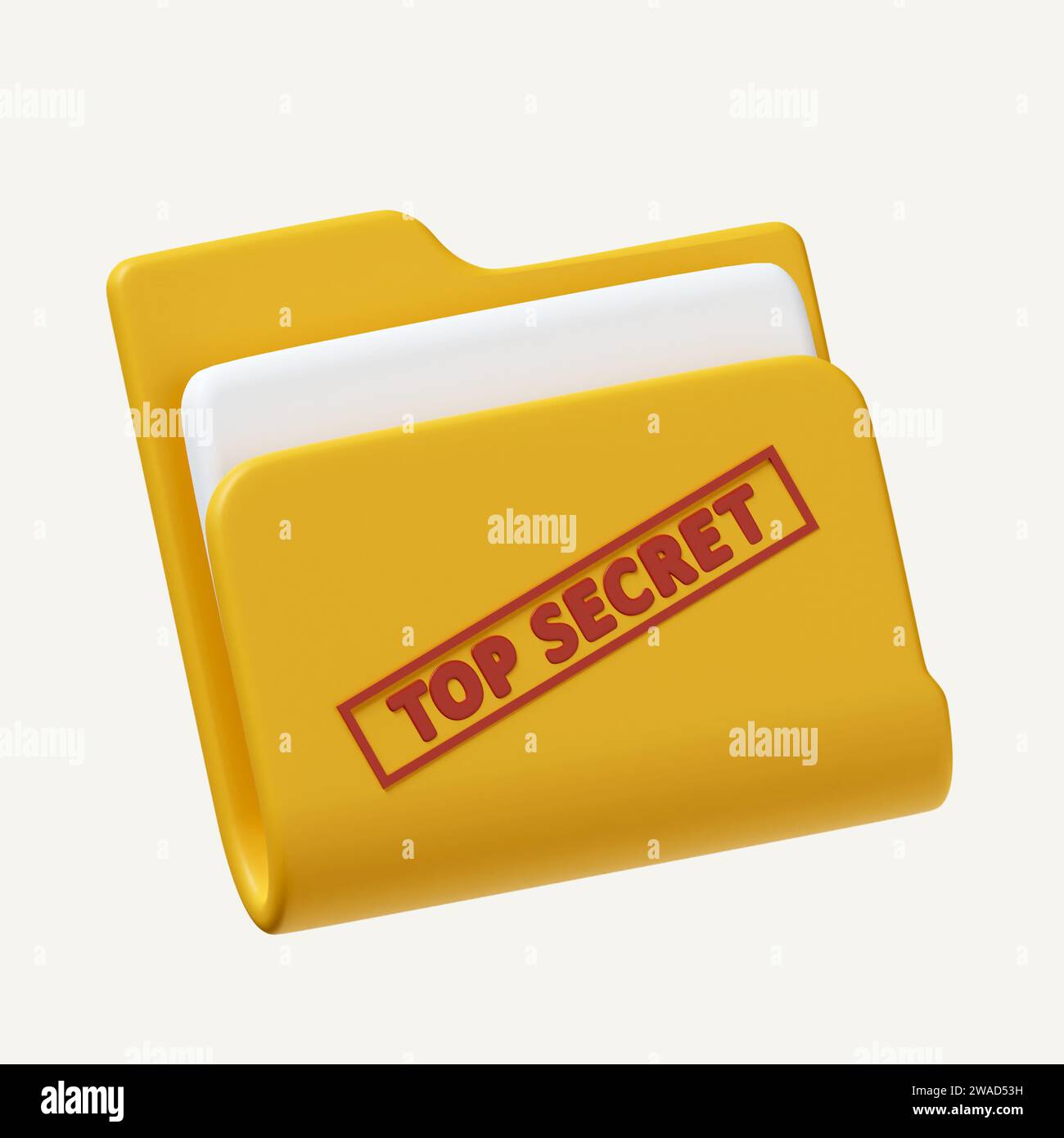 3d Top secret Folder. Confidential files. icon isolated on white ...